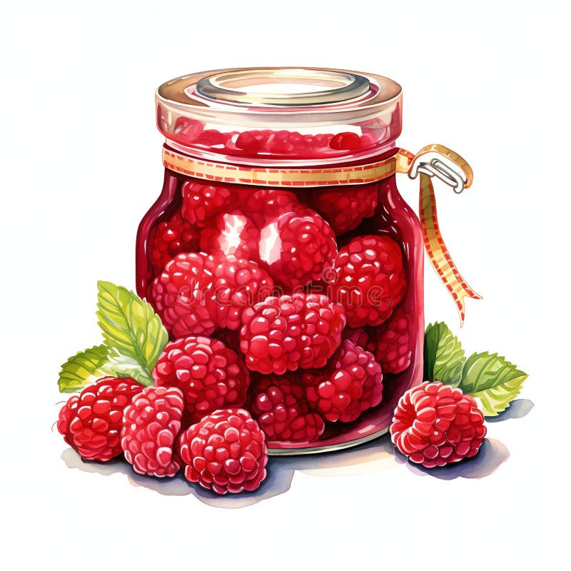Beautiful Raspberry Jam Jar Clipart Illustration Stock Illustration ...