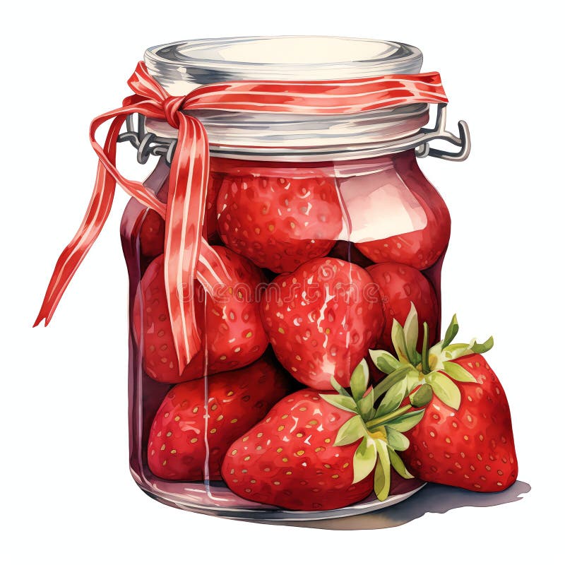 Beautiful Raspberry Jam Jar Clipart Illustration Stock Illustration ...