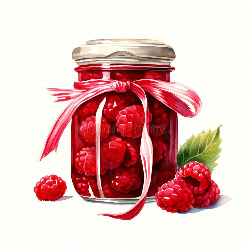 Beautiful Raspberry Jam Jar Clipart Illustration Stock Illustration ...