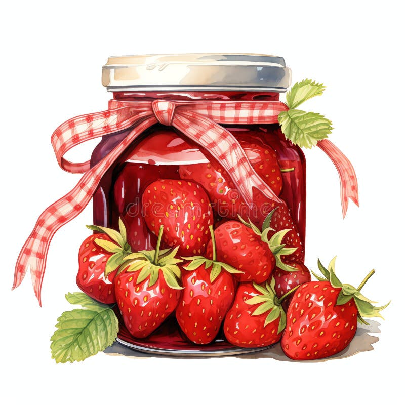 Beautiful Raspberry Jam Jar Clipart Illustration Stock Illustration ...