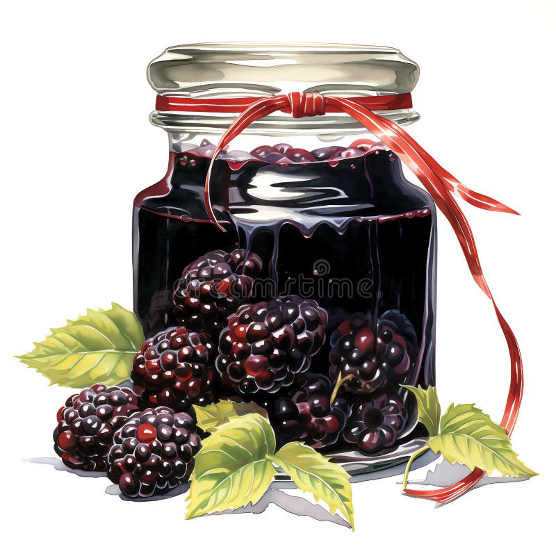 Beautiful Raspberry Jam Jar Clipart Illustration Stock Illustration ...