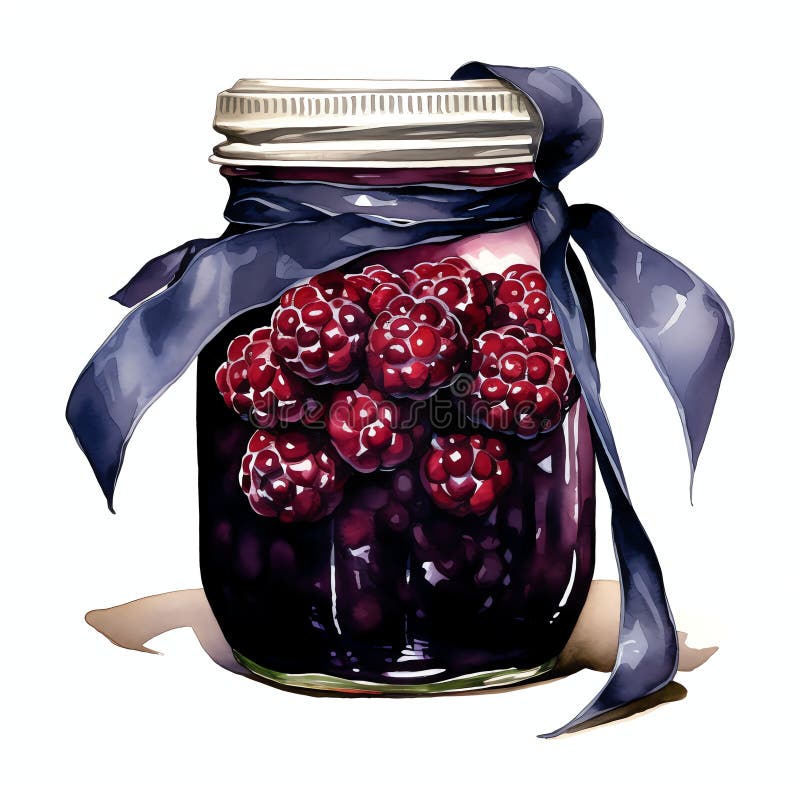 Beautiful Raspberry Jam Jar Clipart Illustration Stock Illustrations ...