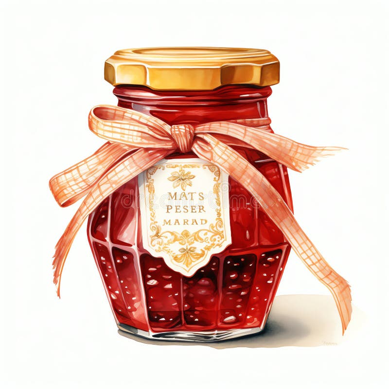 Beautiful Raspberry Jam Jar Clipart Illustration Stock Illustration ...