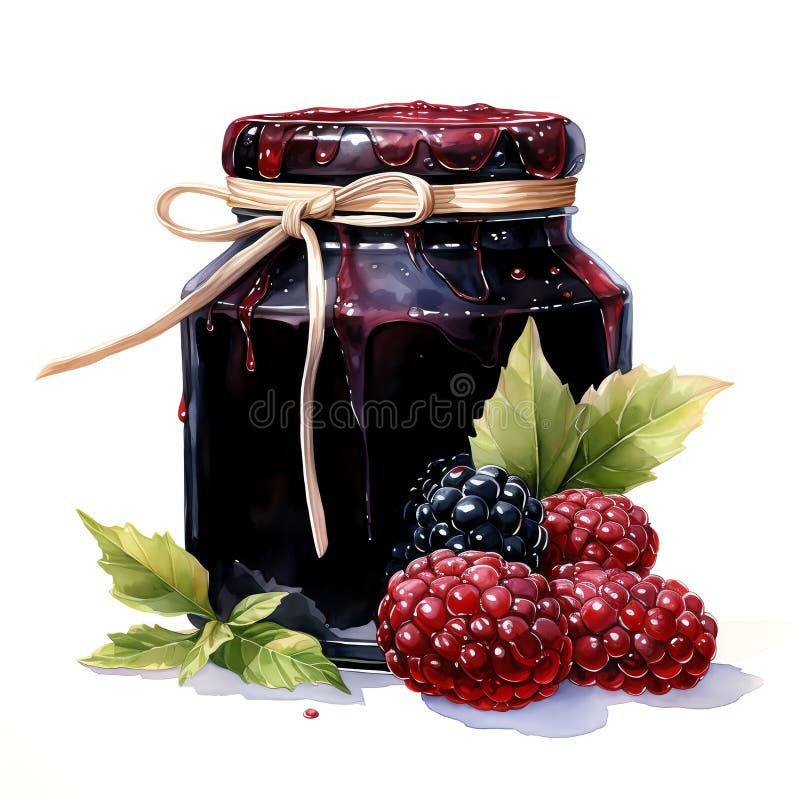Beautiful Raspberry Jam Jar Clipart Illustration Stock Illustration ...