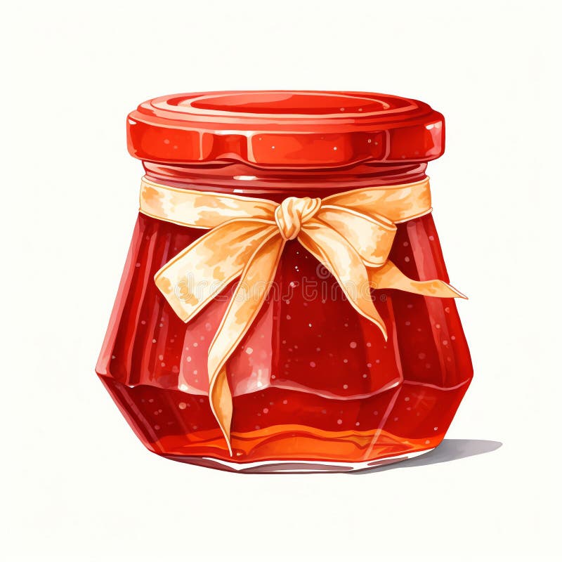 Beautiful Raspberry Jam Jar Clipart Illustration Stock Illustration ...