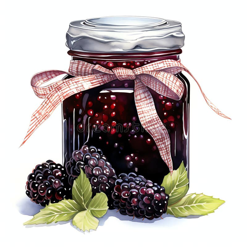 Beautiful Raspberry Jam Jar Clipart Illustration Stock Illustration ...