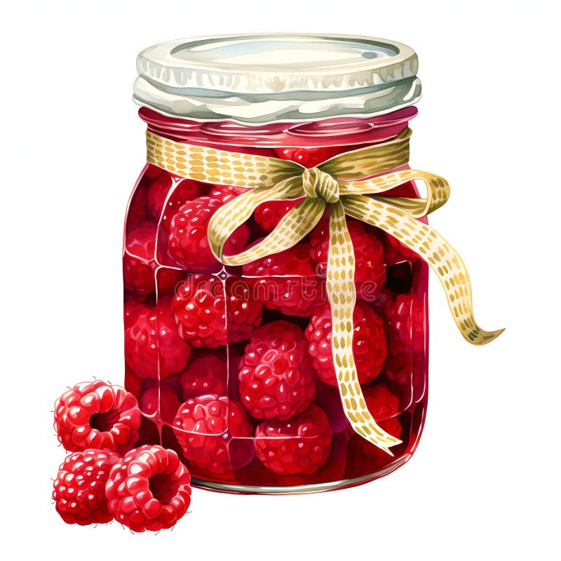 Beautiful Raspberry Jam Jar Clipart Illustration Stock Illustration ...