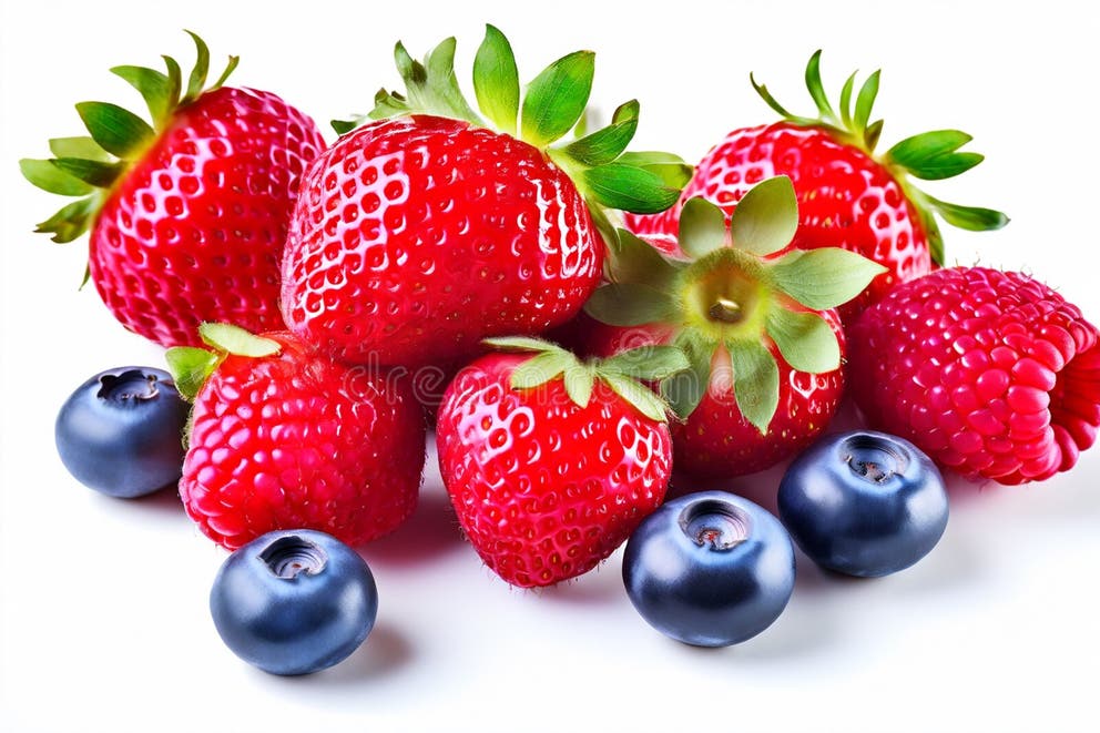 Beautiful Raspberry, Strawberries and Blueberries Stock Photo - Image ...