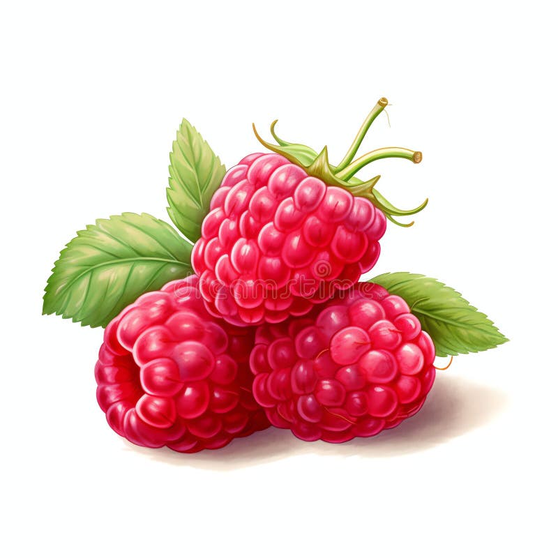 Beautiful Raspberry Watercolor Clipart Illustration Stock Illustration ...