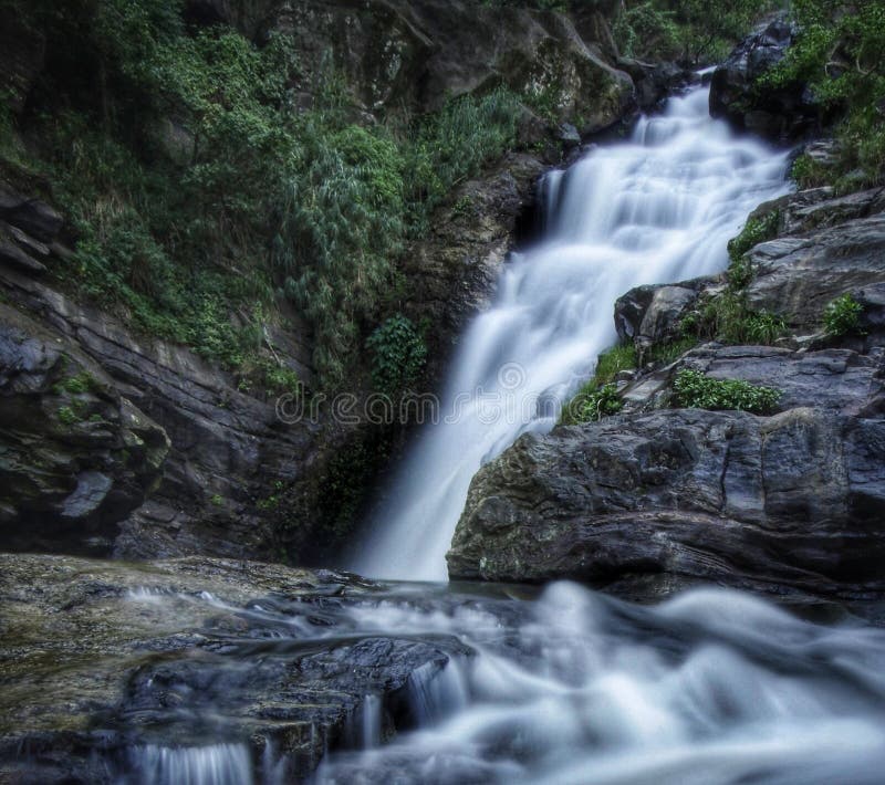 Beautiful Ravana Waterfall in Ella, Sri Lanka Stock Image - Image of ...
