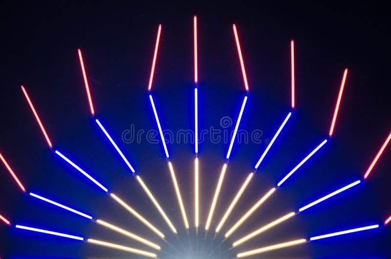 Beautiful Ray of Colored Ornamental Lights Stock Photo - Image of lake ...