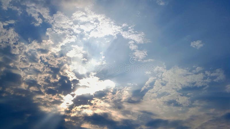 Beautiful Rays of Light through the Clouds Stock Image - Image of ...