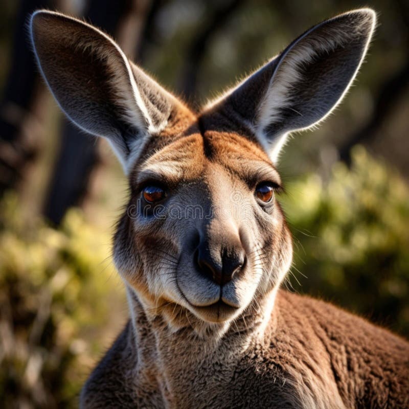 Beautiful Realistic Close Up Kangaroo Head Stock Illustration ...