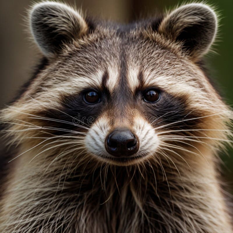 Beautiful Realistic Close Up Racoon Head Stock Illustration ...