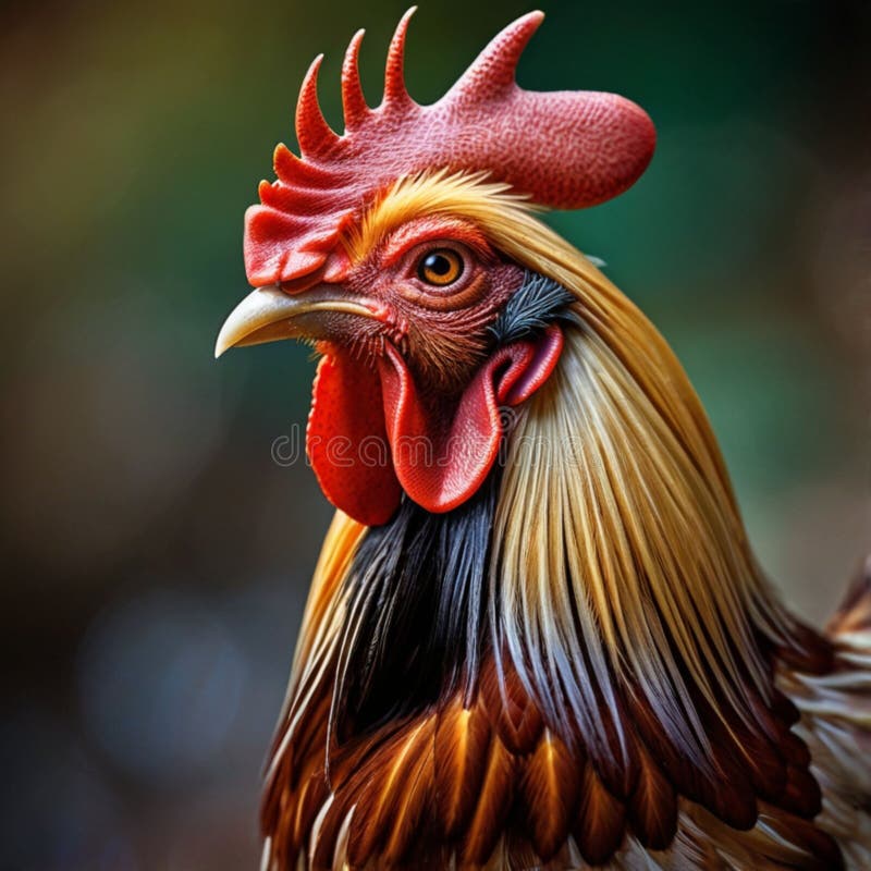 Beautiful Realistic Close Up Rooster Head Stock Illustration ...