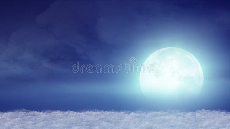 Beautiful Realistic Flight Over Cumulus Lush Clouds in the Night ...