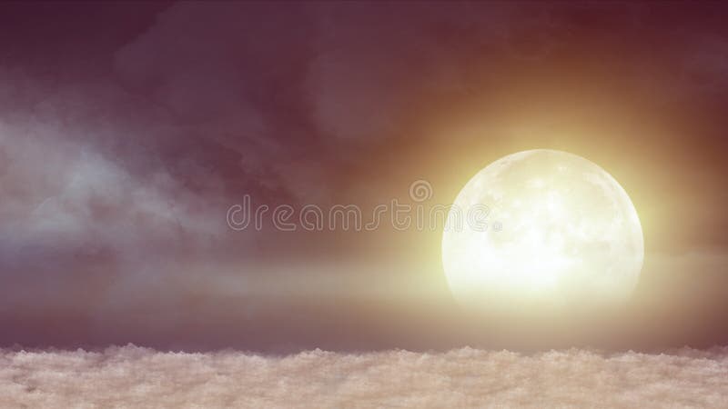 Beautiful Realistic Flight Over Cumulus Lush Clouds in the Night ...