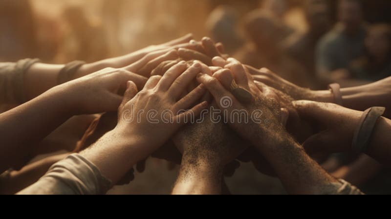 The Concept of Unity, Cooperation, Teamwork and Charity. Generative AI ...