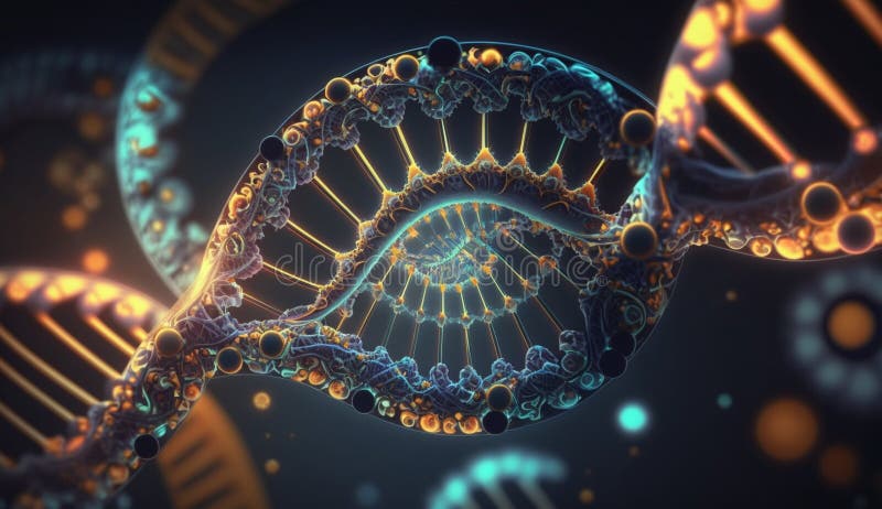 The Microscope View of Human DNA in the Future. Generative AI Stock ...