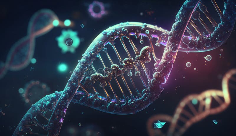 The Microscope View of Human DNA in the Future. Generative AI Stock ...