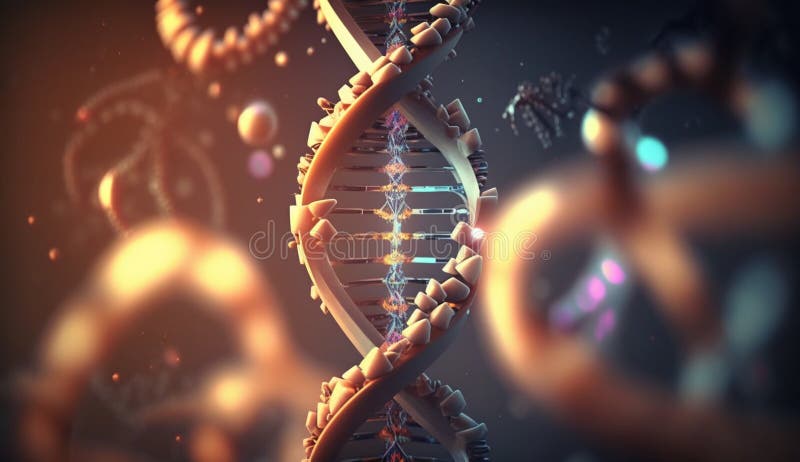 The Microscope View of Human DNA in the Future. Generative AI Stock ...