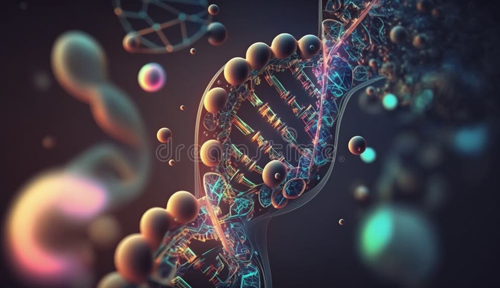 The Microscope View of Human DNA in the Future. Generative AI Stock ...