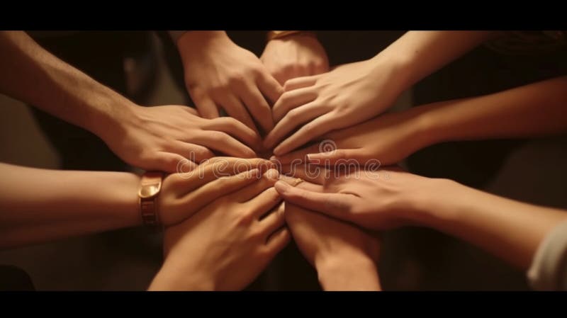 Teamwork, Unity Concept, Group of Friends Put Their Hands Together ...