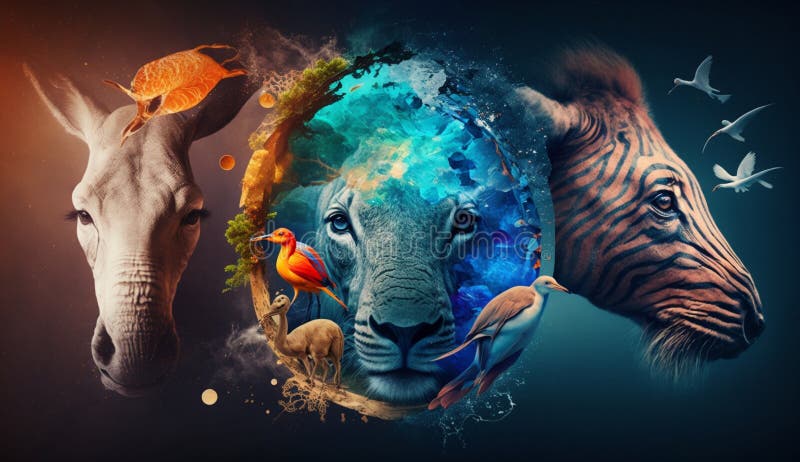 World Wildlife Day with the Animals in Abstract Representation ...