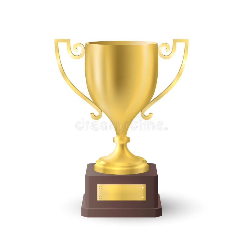 Beautiful Realistic Perspective Front View Vector of Golden Trophy Cup ...