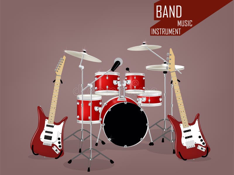 Beautiful Realistic Vector of Band Music Instrument Stock Vector ...