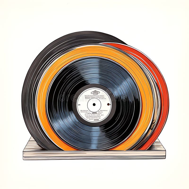 Beautiful Record Collection Clipart Illustration Stock Illustration ...