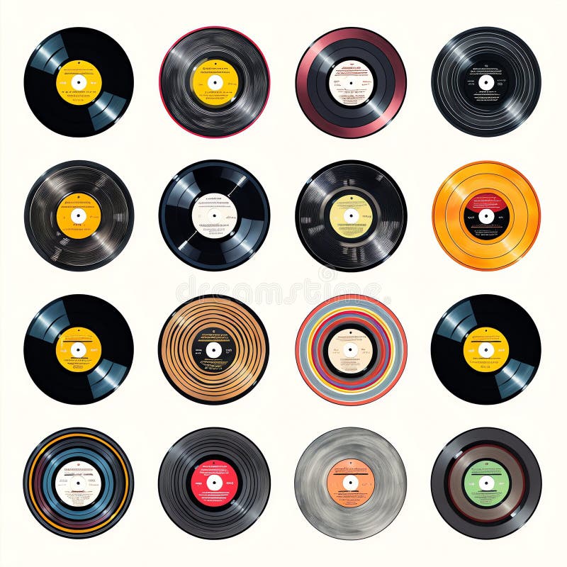 Beautiful Record Collection Clipart Illustration Stock Illustration ...