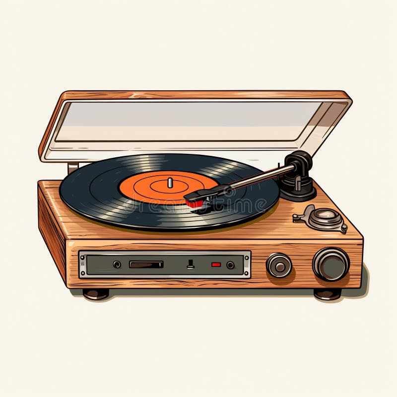 Beautiful Record Player Clipart Illustration Stock Illustration ...