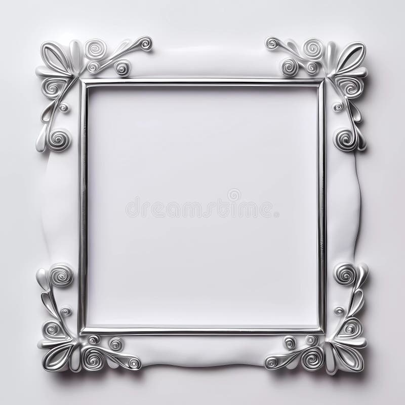 Modern Silver Frame Against Grey Wall Stock Photos - Free & Royalty ...
