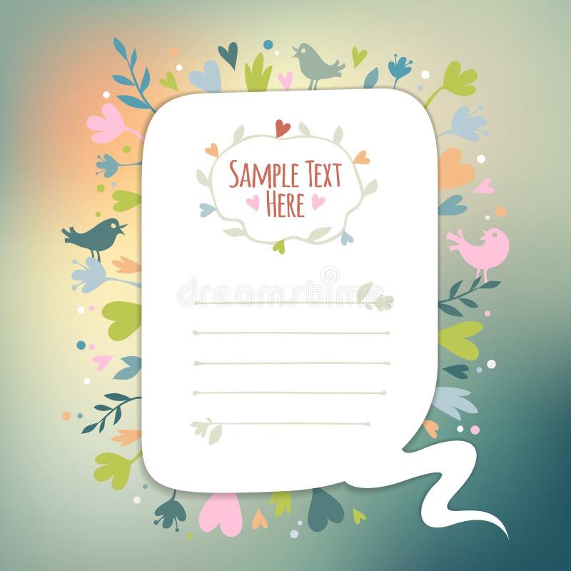 Beautiful Rectangular Retro Greating Card Stock Vector - Illustration ...