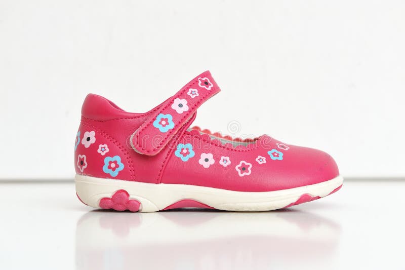 Beautiful Red Baby Shoes on a White Background Stock Image - Image of ...