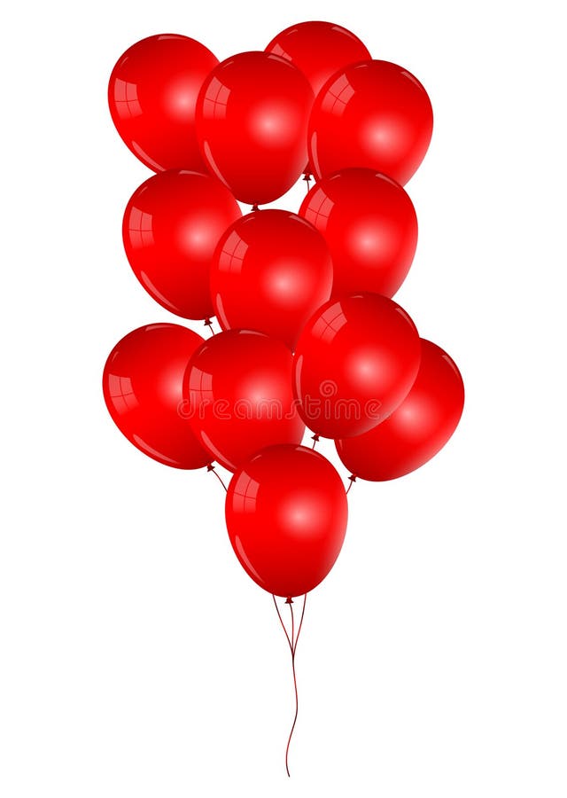 Red Balloons Bunch stock illustration. Illustration of drawing - 28727401