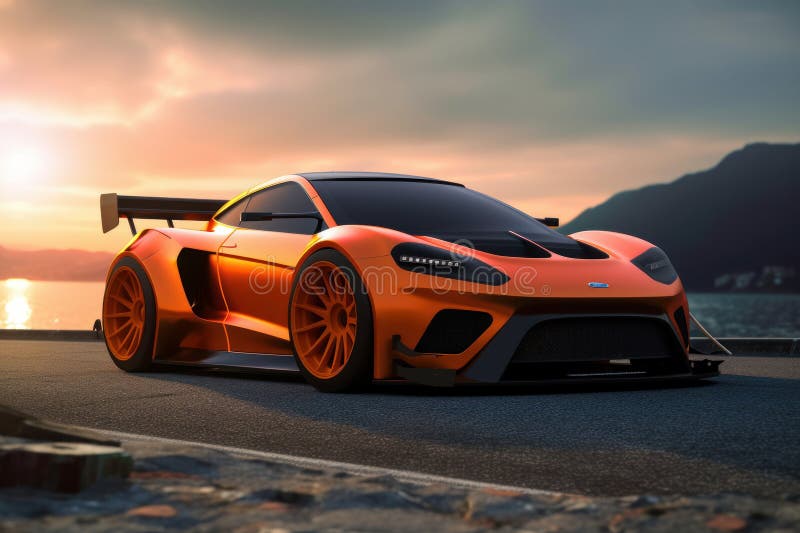 A Beautiful Red Car Image Generative AI Stock Illustration ...