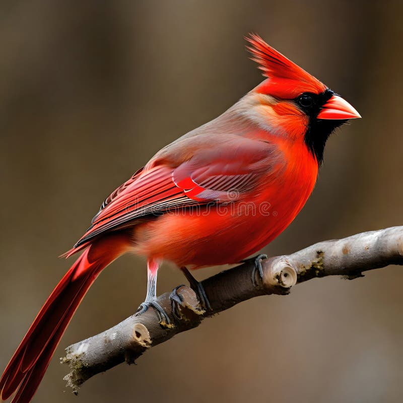Beautiful Red Cardinal Bird - Ai Generated Image Stock Illustration ...