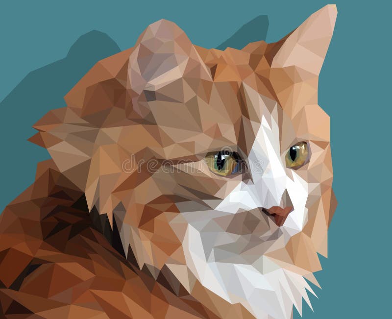 Beautiful red cat. Vector. stock illustration. Illustration of canine ...