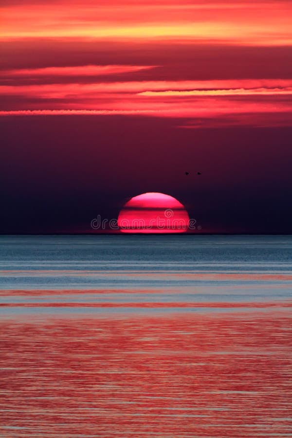 Beautiful Red Colored Sunset Stock Photo - Image of baltic, beach ...