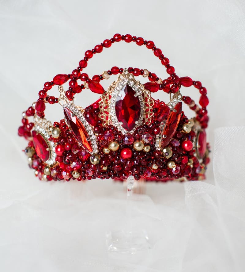 Beautiful Red Crown on a Grey Background Stock Illustration ...