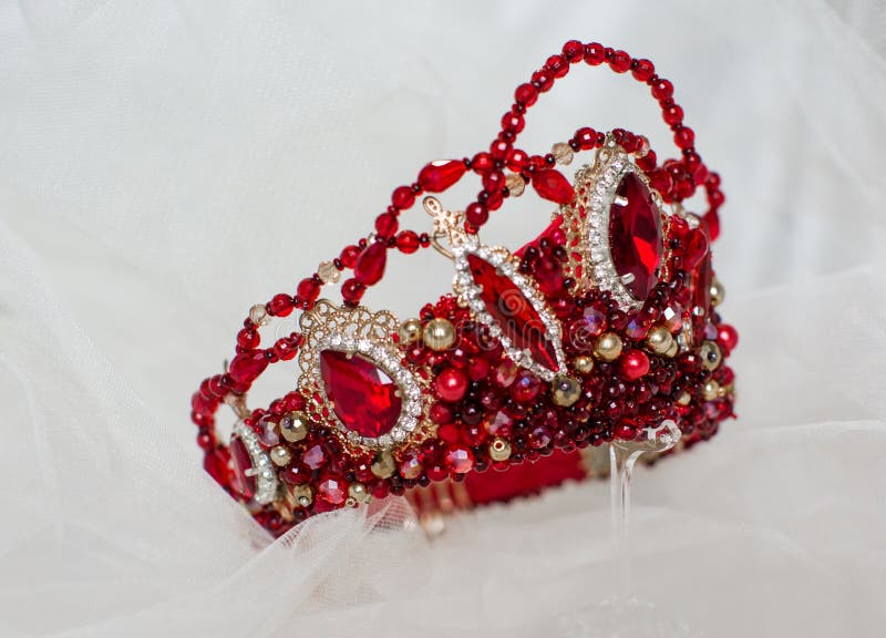 Beautiful Red Crown on a Grey Background Stock Illustration ...