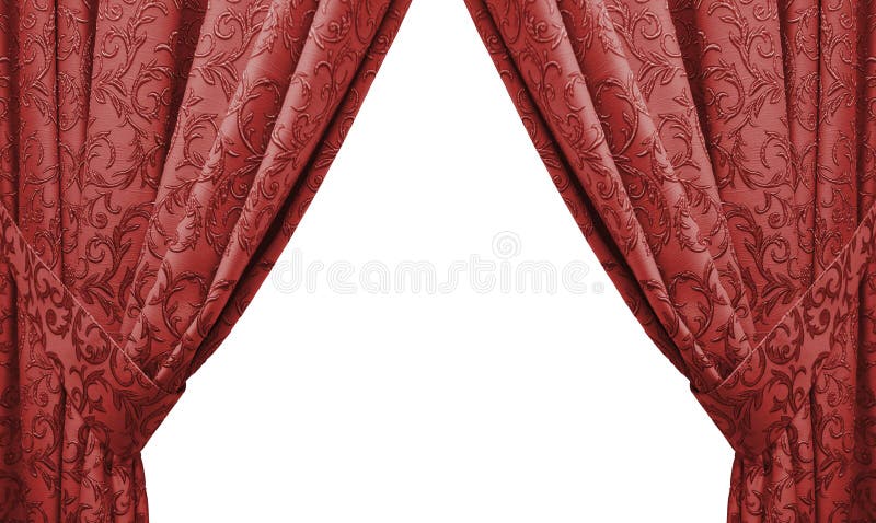 Beautiful Red Curtain in a Classic Style. Isolated Stock Image - Image ...