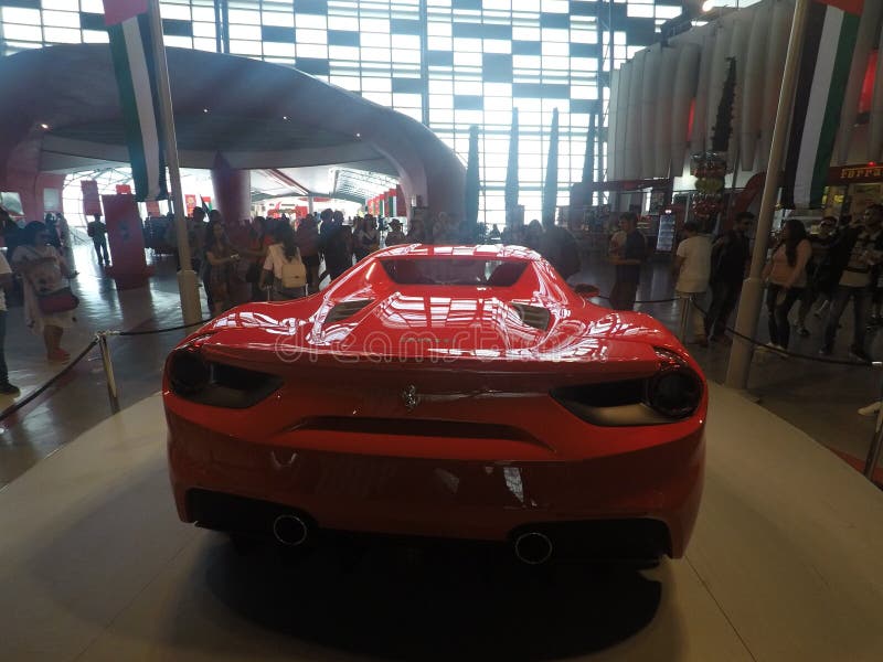 Red Ferrari-Ferrari World Abu Dhabi Editorial Stock Image - Image of ...