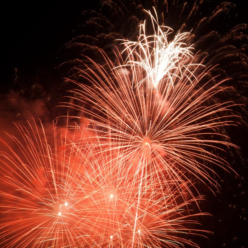 Beautiful red fireworks stock image. Image of festive - 26891647
