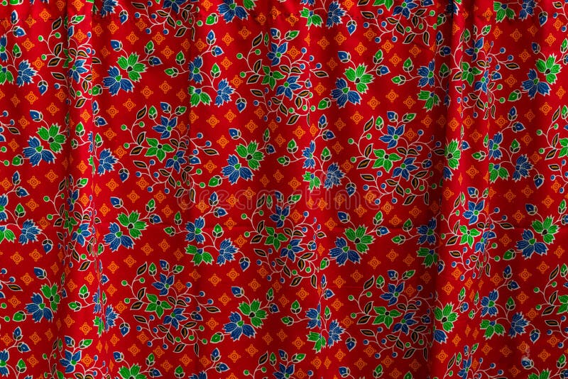Beautiful Red Floral Curtains Pattern Stock Image - Image of decoration ...