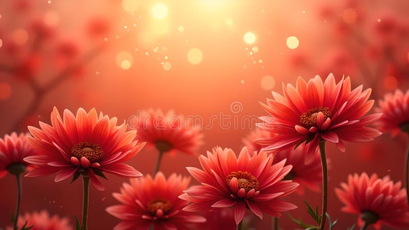 Beautiful Red Flowers in Soft Light. Concept of Spring, Nature, and ...