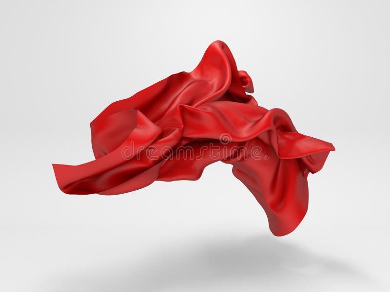 Beautiful Red Flowing Fabric Flying in the Wind Stock Illustration ...