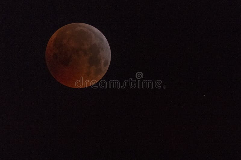 Beautiful Red Full Moon Eclipse January 2019 Stock Image - Image of ...